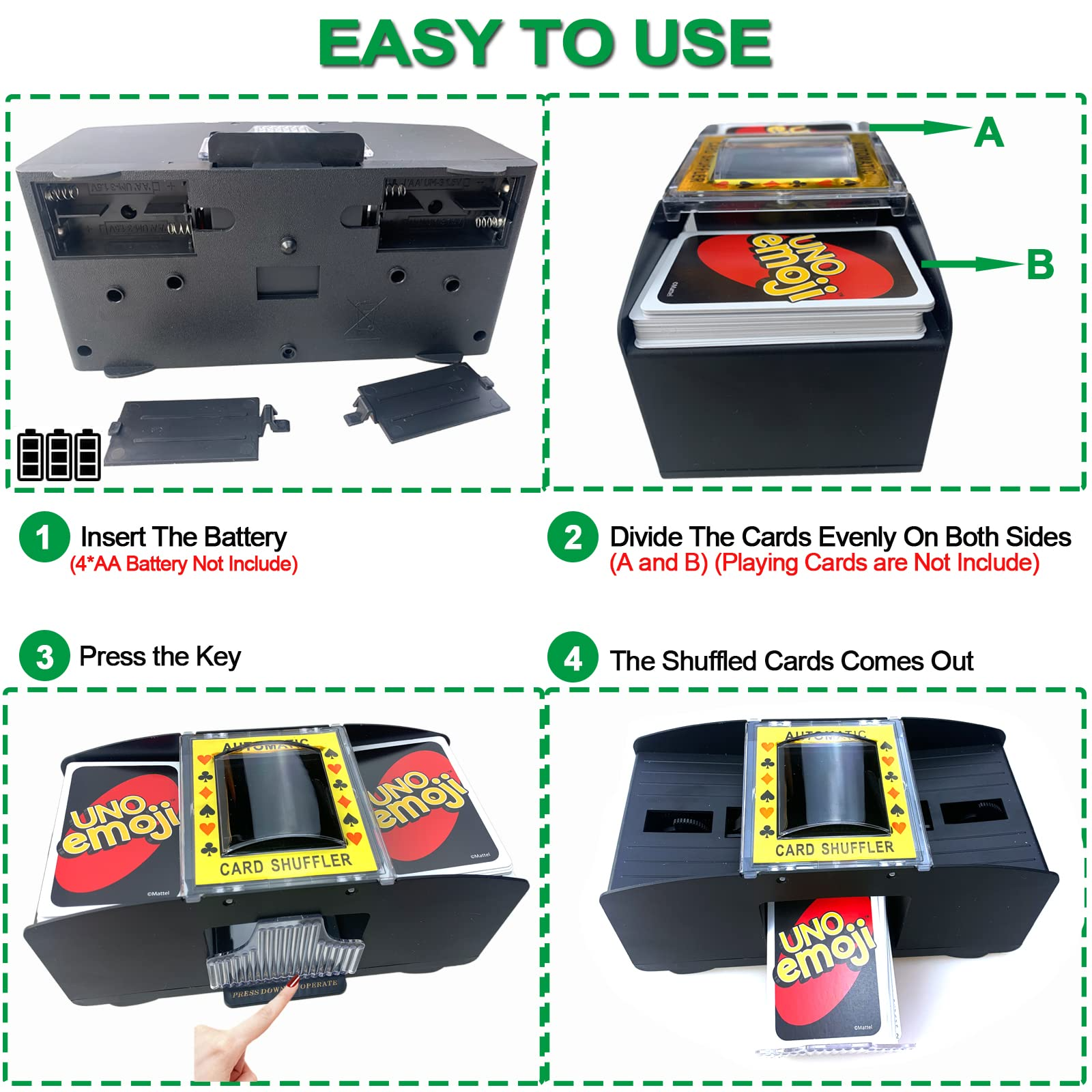 Automatic Playing Card Shuffler Battery Operated Cards Shuffler ...